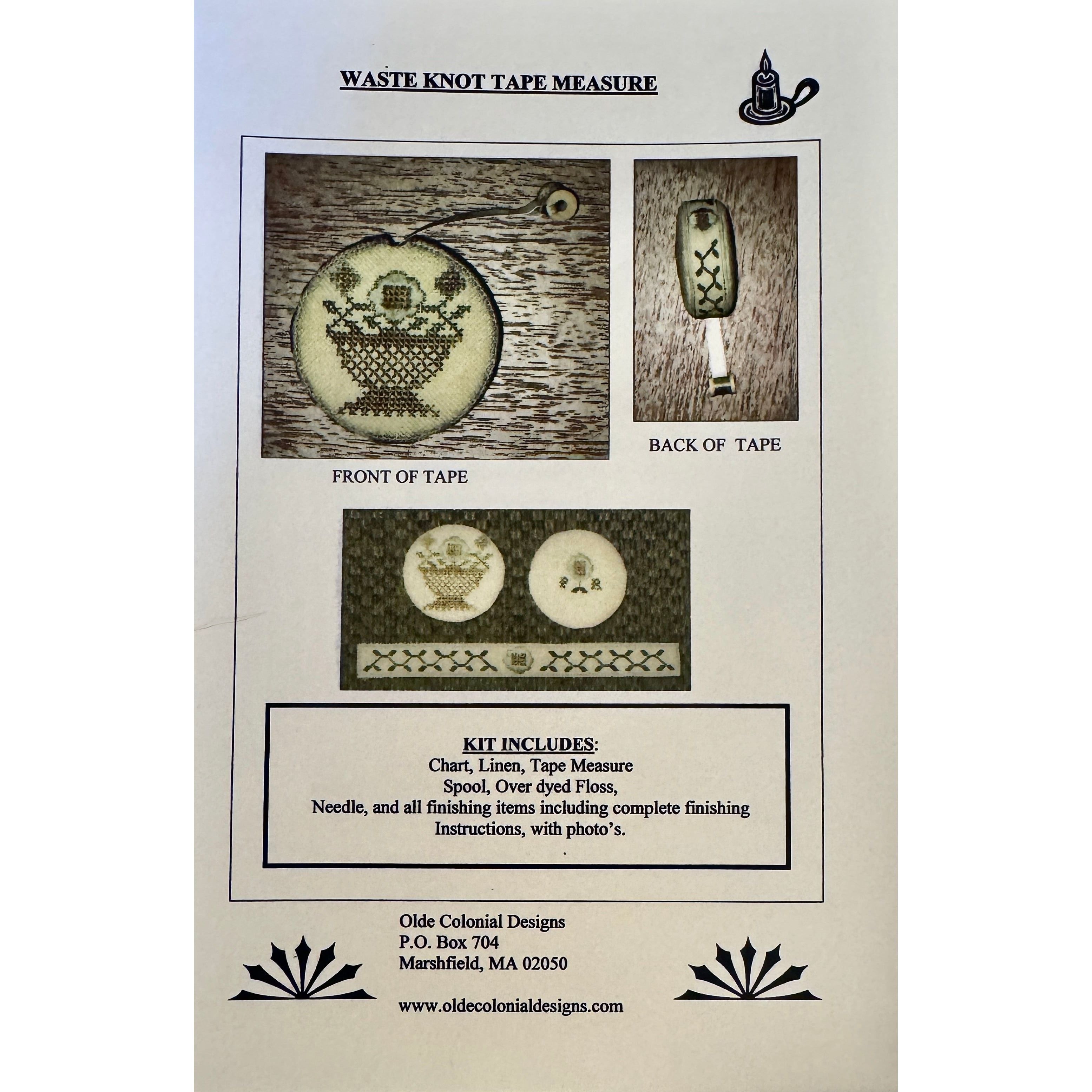 Olde Colonial Designs | Waste Knot Tape Measure Cross Stitch Kit – Hobby House Needleworks
