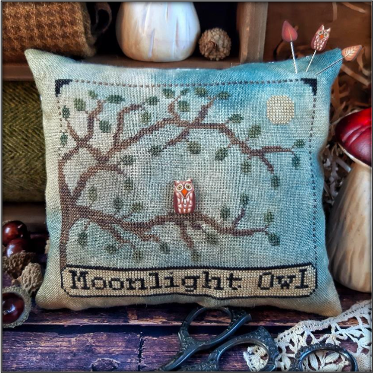 Puntini Puntini ~ Moonlight Owl Pattern with Button – Hobby House Needleworks