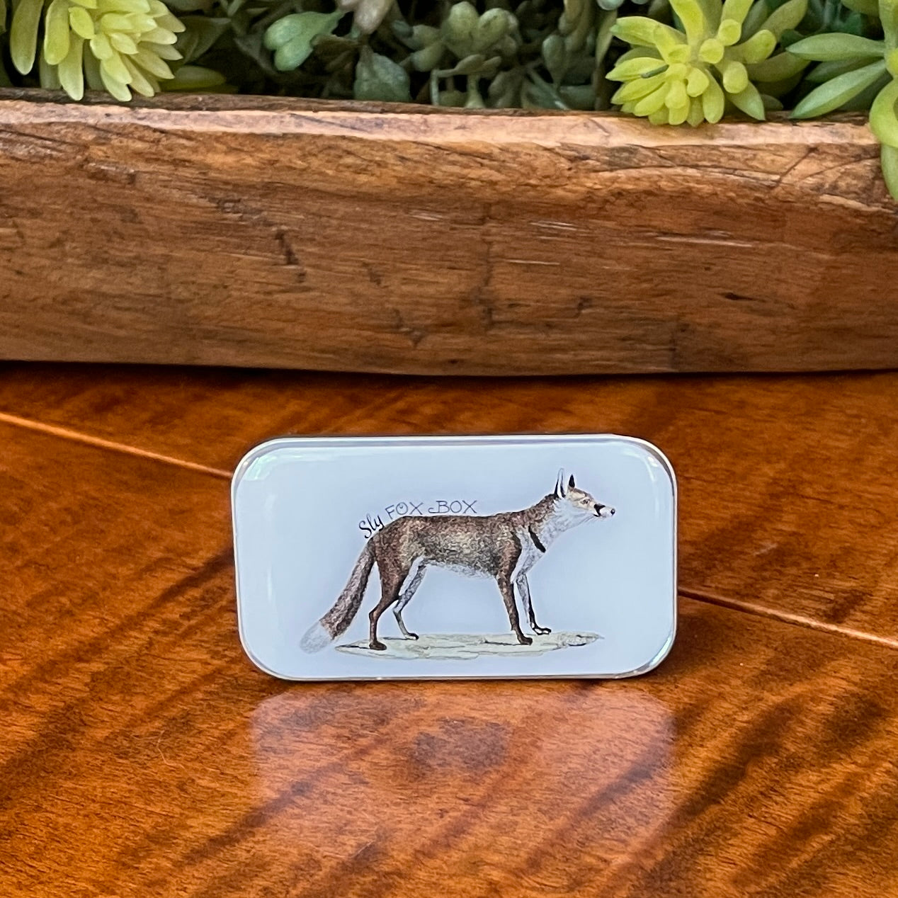 Tin Container Small ~ Sly Fox – Hobby House Needleworks