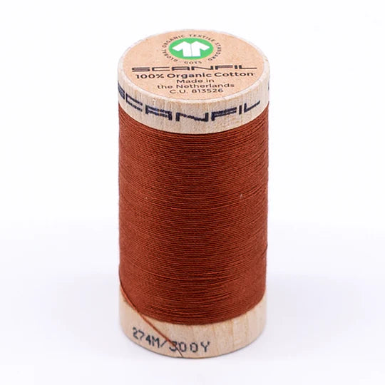 Scanfil Organic Cotton Thread 30wt Solid 300yd Baked Clay 4828 – Hobby ...
