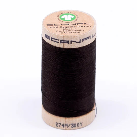 Scanfil Organic Cotton Thread 30wt Solid 300yd Licorice 4830 – Hobby ...