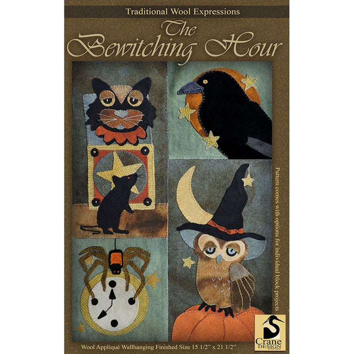 Crane Design ~ The Bewitching Hour Wool Applique Pattern – Hobby House Needleworks