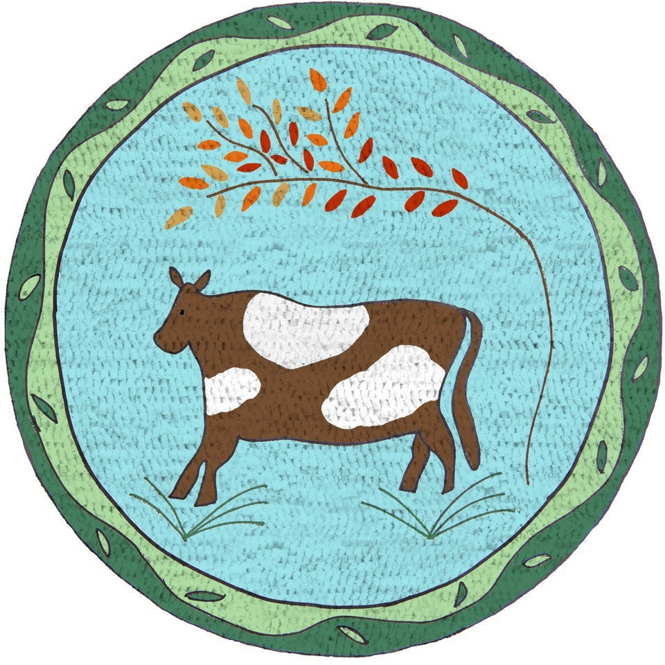 Payton's Primitives Rug Hooking Pattern - Cow Round Chair Pad – Hobby ...
