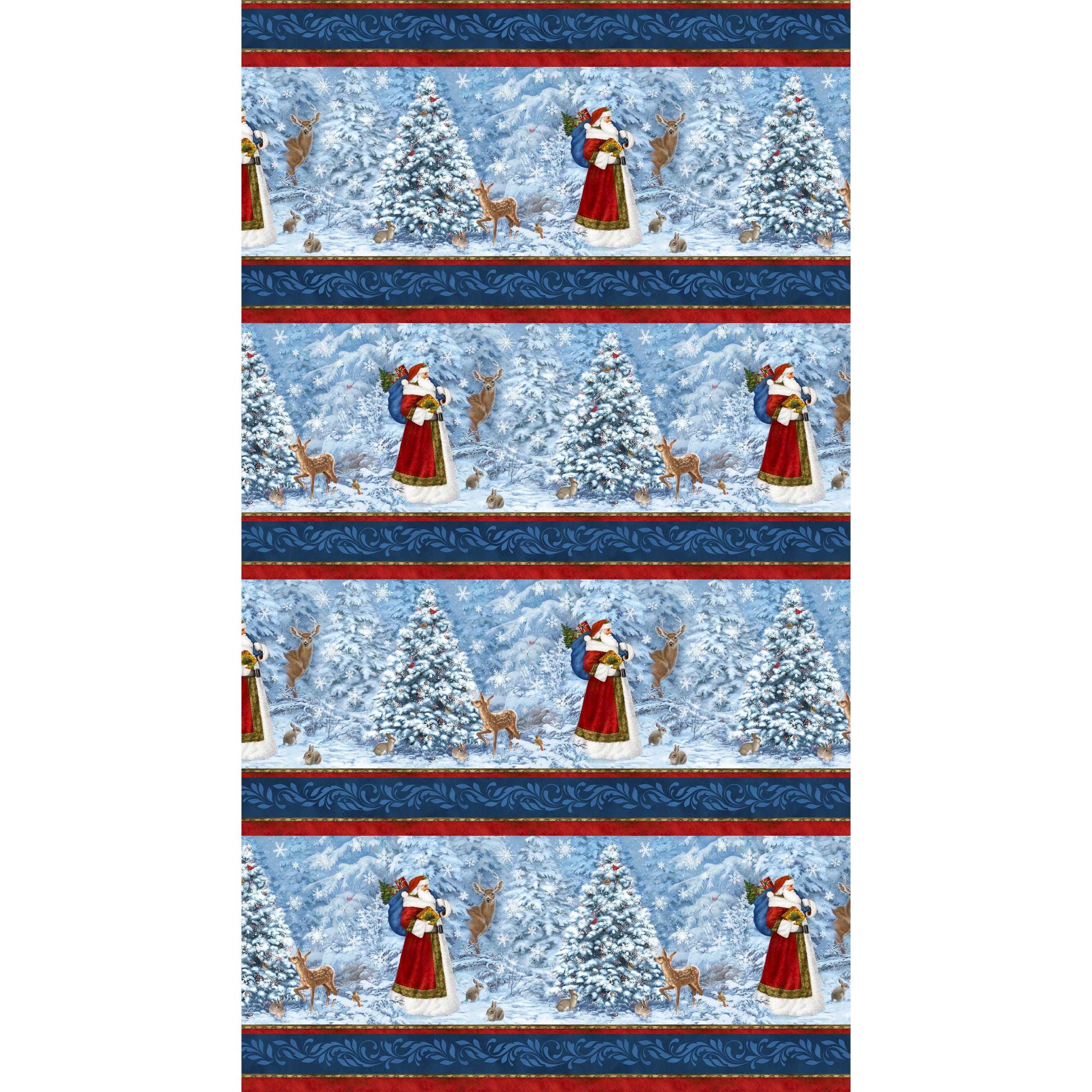 St. Nicholas ~ Border Stripe ~ DP28213-48 Dark Blue Multi – Hobby House ...
