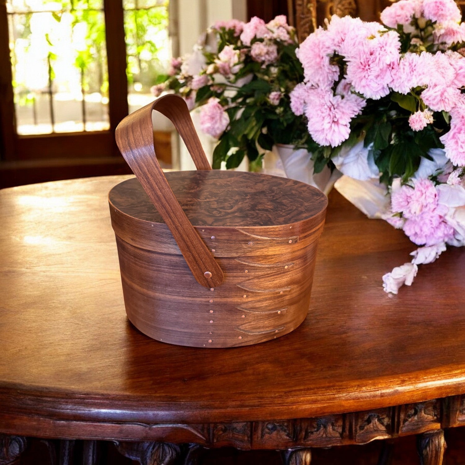 Suffolk Shaker Shop | Shaker Oval #6 Sewing Box Tamo Walnut / Walnut ...