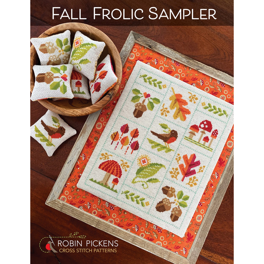Robin Pickens ~ Fall Frolic Sampler Cross Stitch Pattern – Hobby House ...