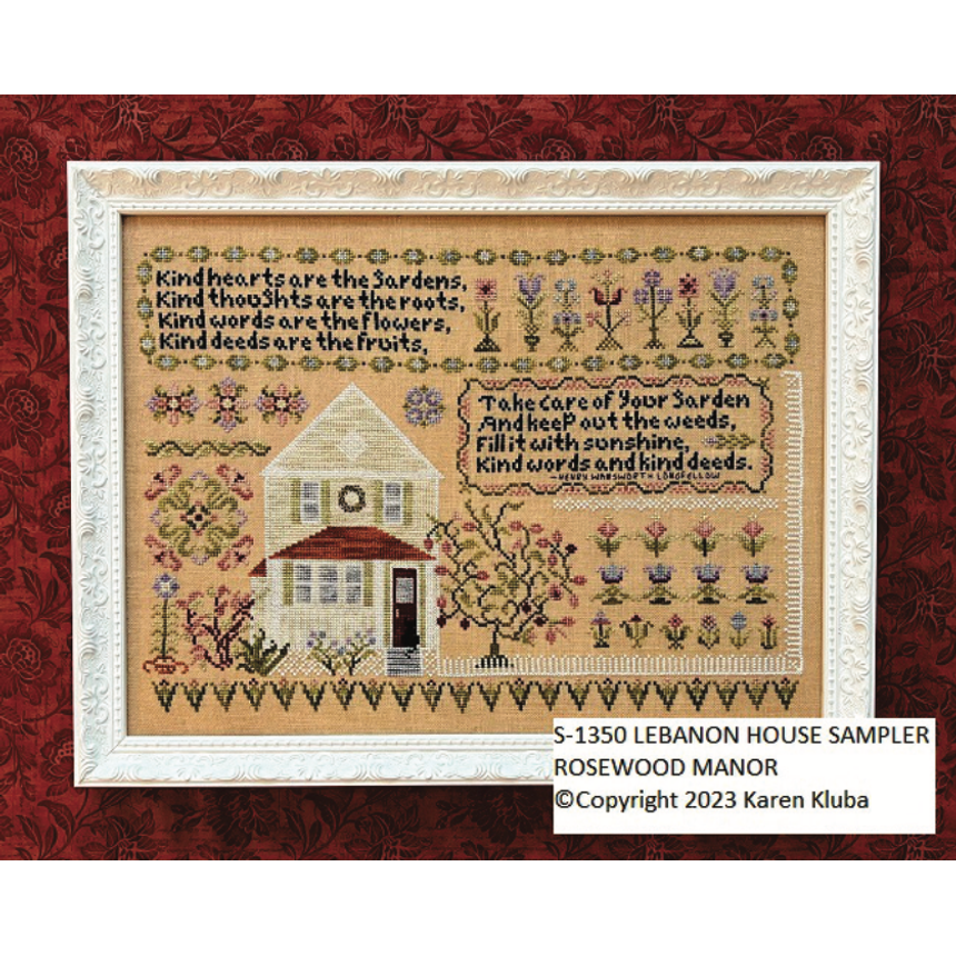 Rosewood Manor ~ Lebanon House Sampler Pattern – Hobby House Needleworks