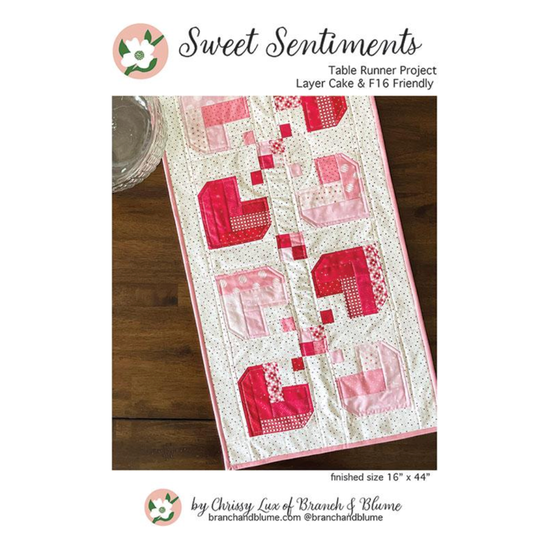 Branch & Blume | Sweet Sentiments Table Runner Quilt Pattern – Hobby ...