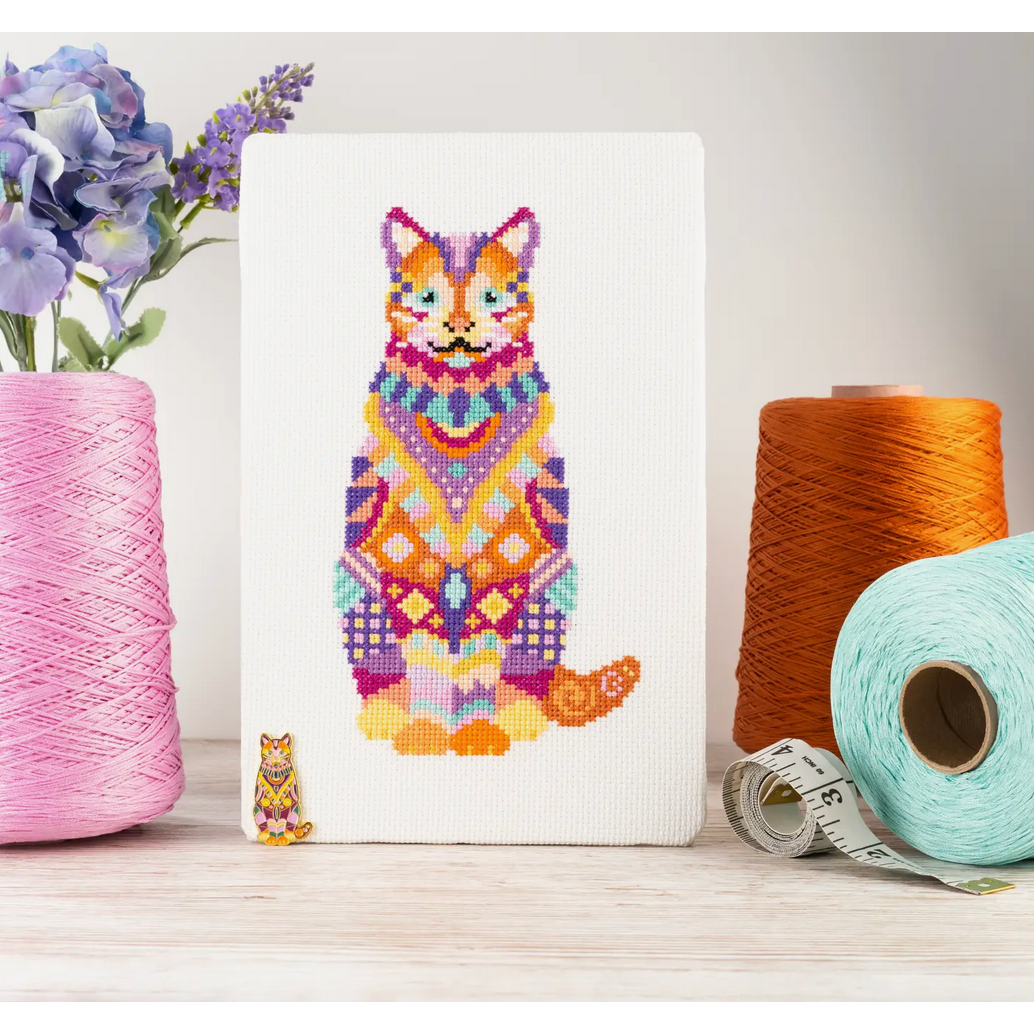 Meloca Designs | Mandala Cat Cross Stitch Pattern – Hobby House Needleworks