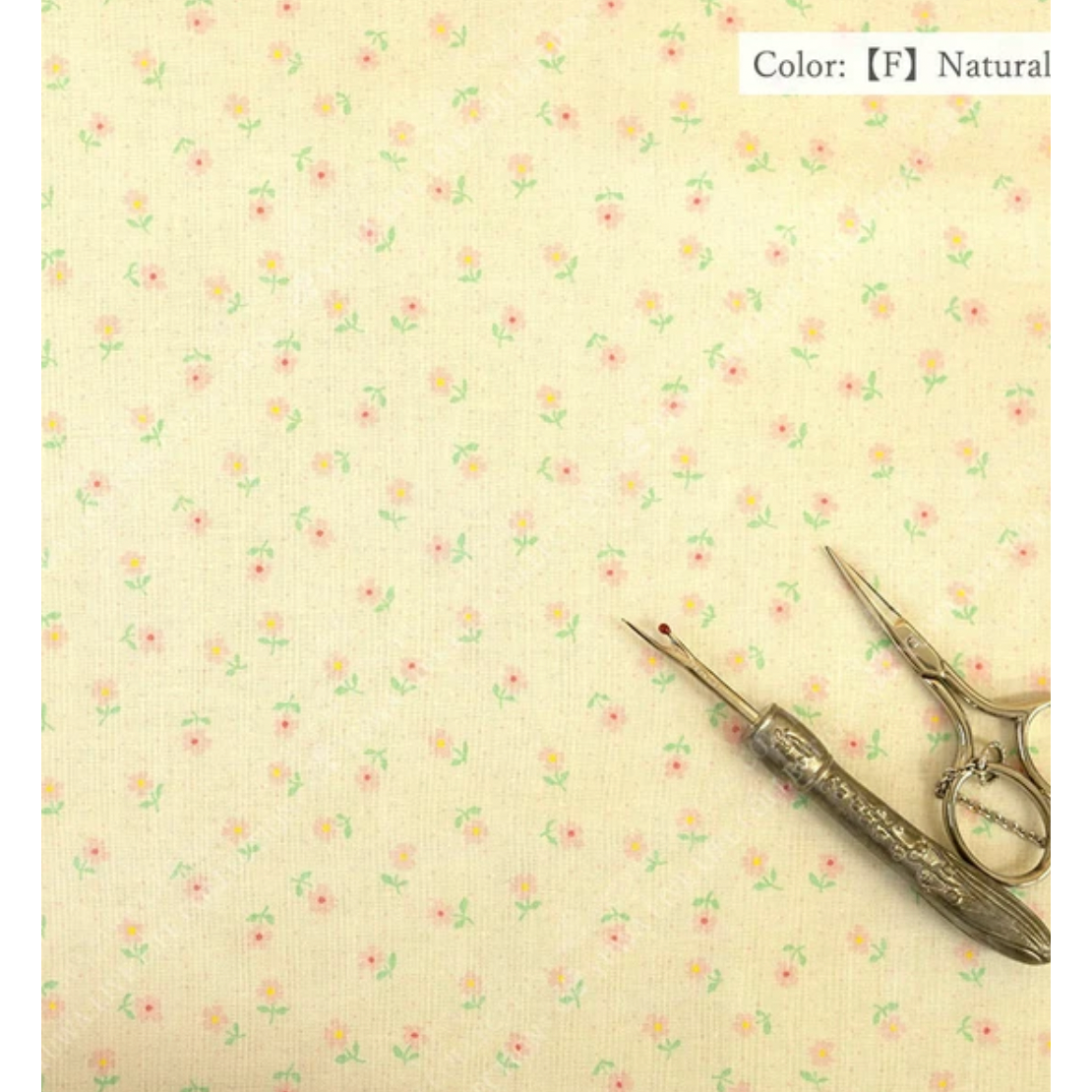 Atsuko Matsuyama Bright Flower ~ 44" x WOF remnant Natural AT826806-F ...