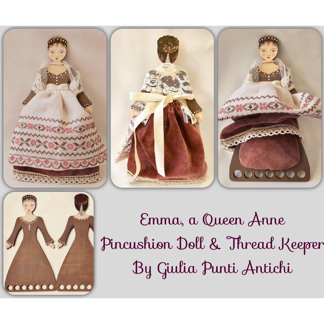 Giulia Punti Antichi | Emma, a Queen Anne Pincushion Doll & Thread Kee ...