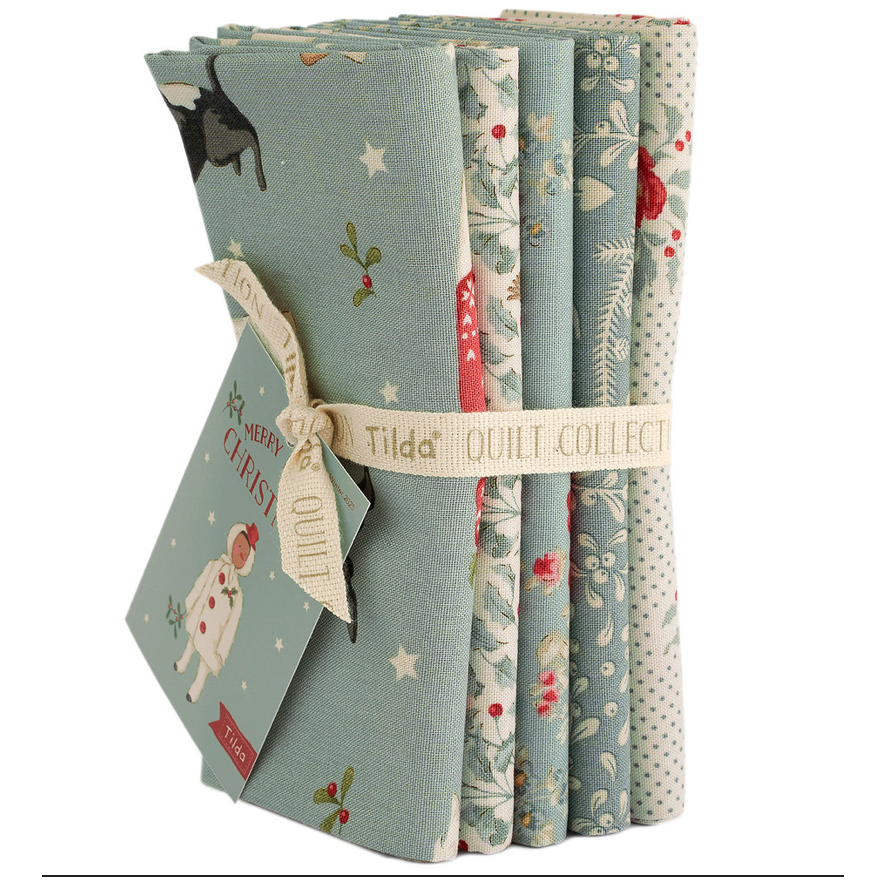 Tilda ~ Merry Little Christmas ~ Fat Quarter 5pcs TIL300243 Duckegg ...