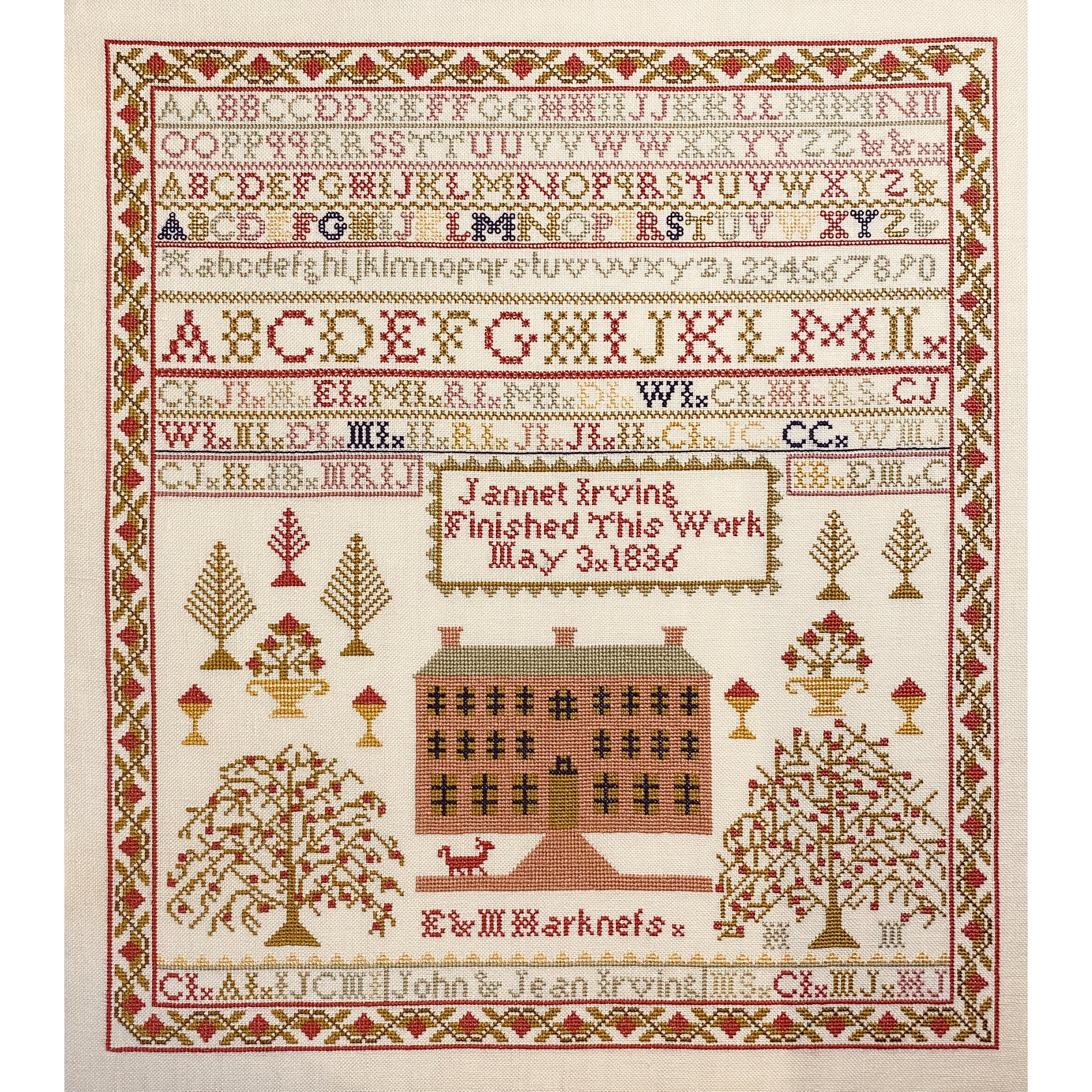 Jean Farish ~ Jannet Irving Sampler Reproduction Pattern – Hobby House ...