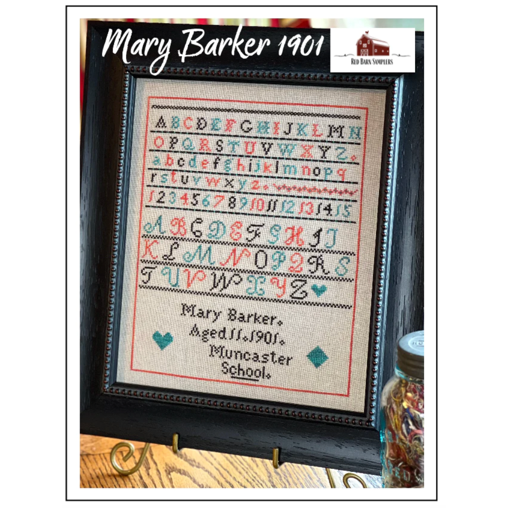 Red Barn Samplers ~ Mary Barker Reproduction Sampler Pattern – Hobby ...